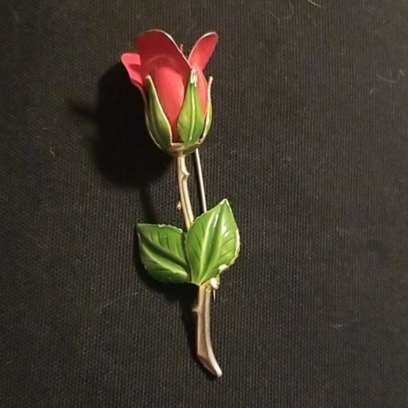 Jewelry | Vintage Red Rose Pin | Poshmark